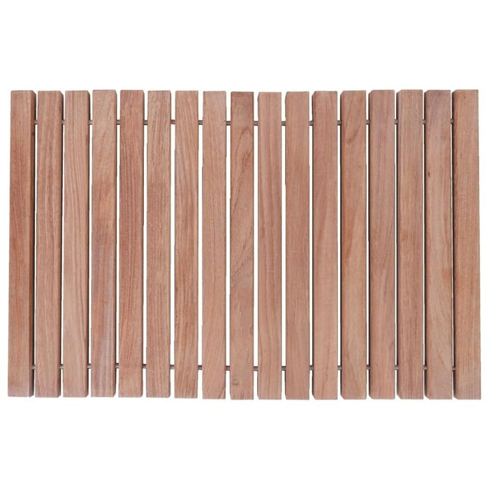 Sunriver Teak Shower and Bath String Mat with Rubber Feet 23.62" x 15.