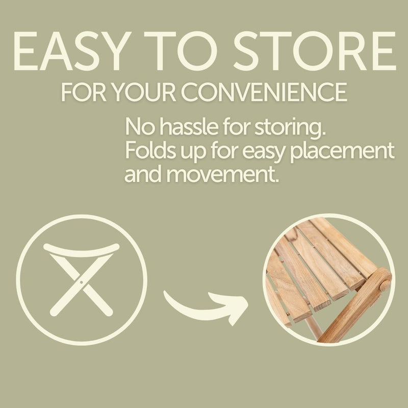 Sierra Natural Teak Outdoor Folding String Seat