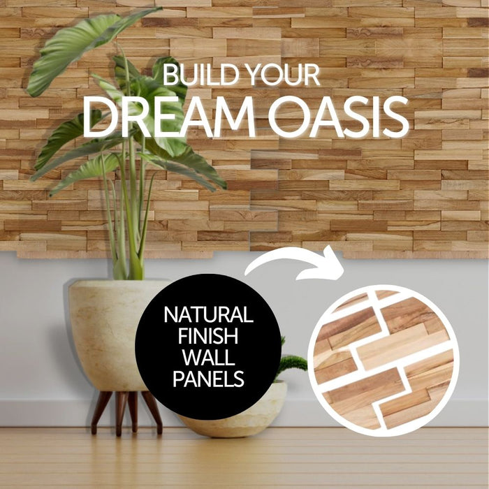 Clearwater Natural Teak 3D Wall Panels - (13 sq ft)