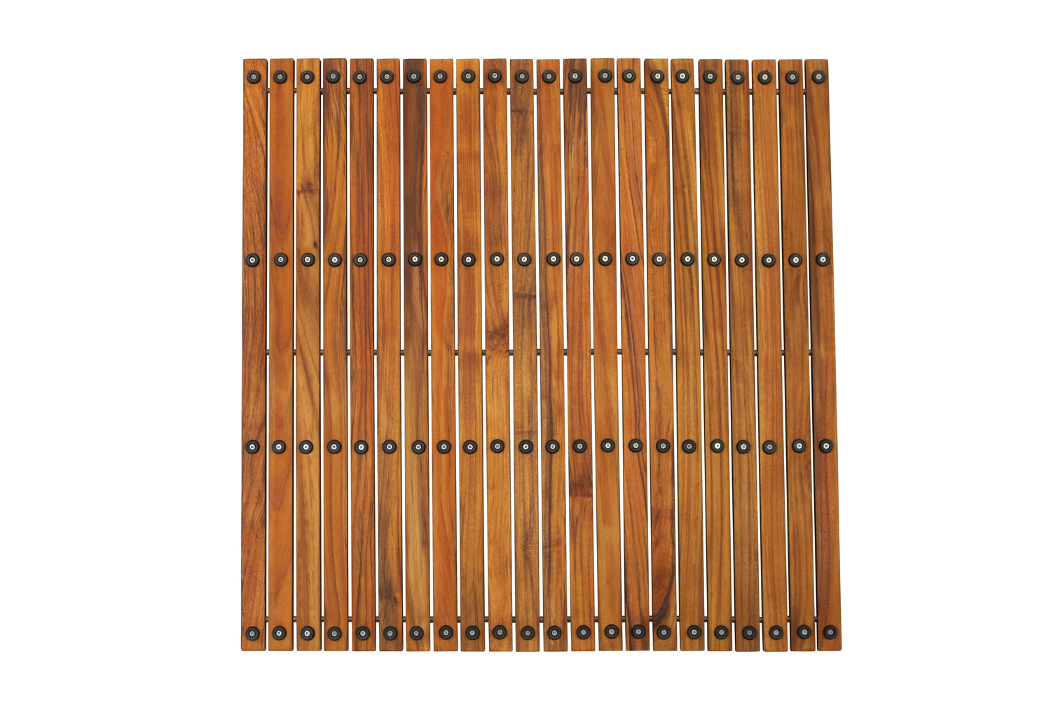 Sapporo Teak Shower and Bath String Mat with Rubber Footing 30″ x 30″