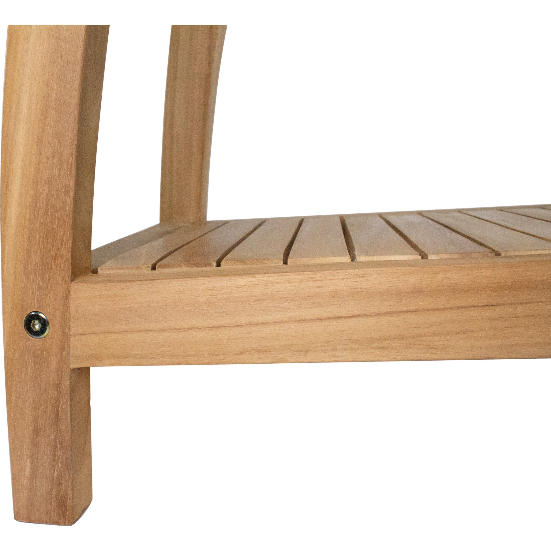 Norwegian Natural Teak Shower and Bath Curved Spa Bench with Shelf - 3