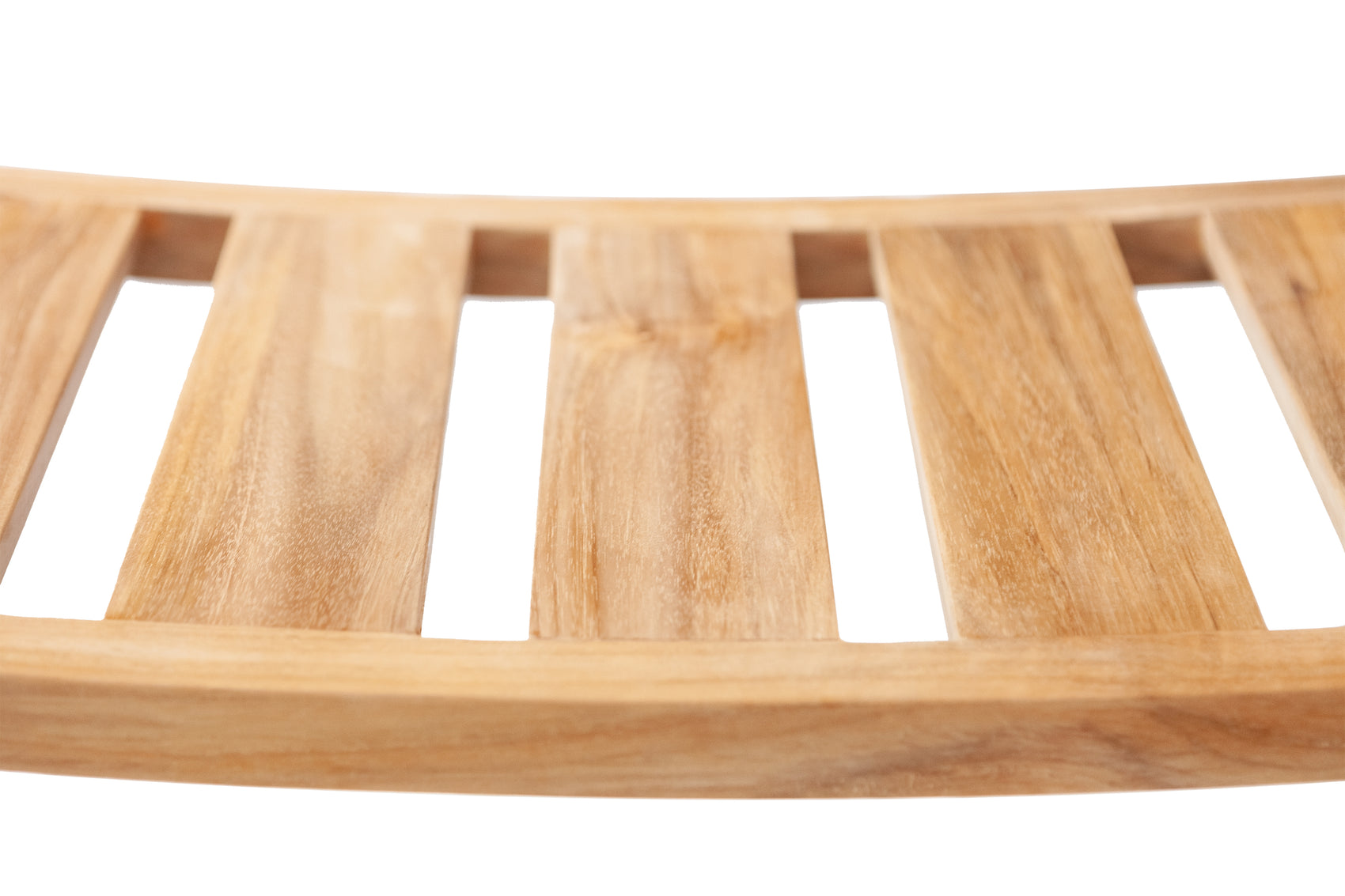 Taipei Natural Teak Shower and Bath Curved Spa Bench with Shelf