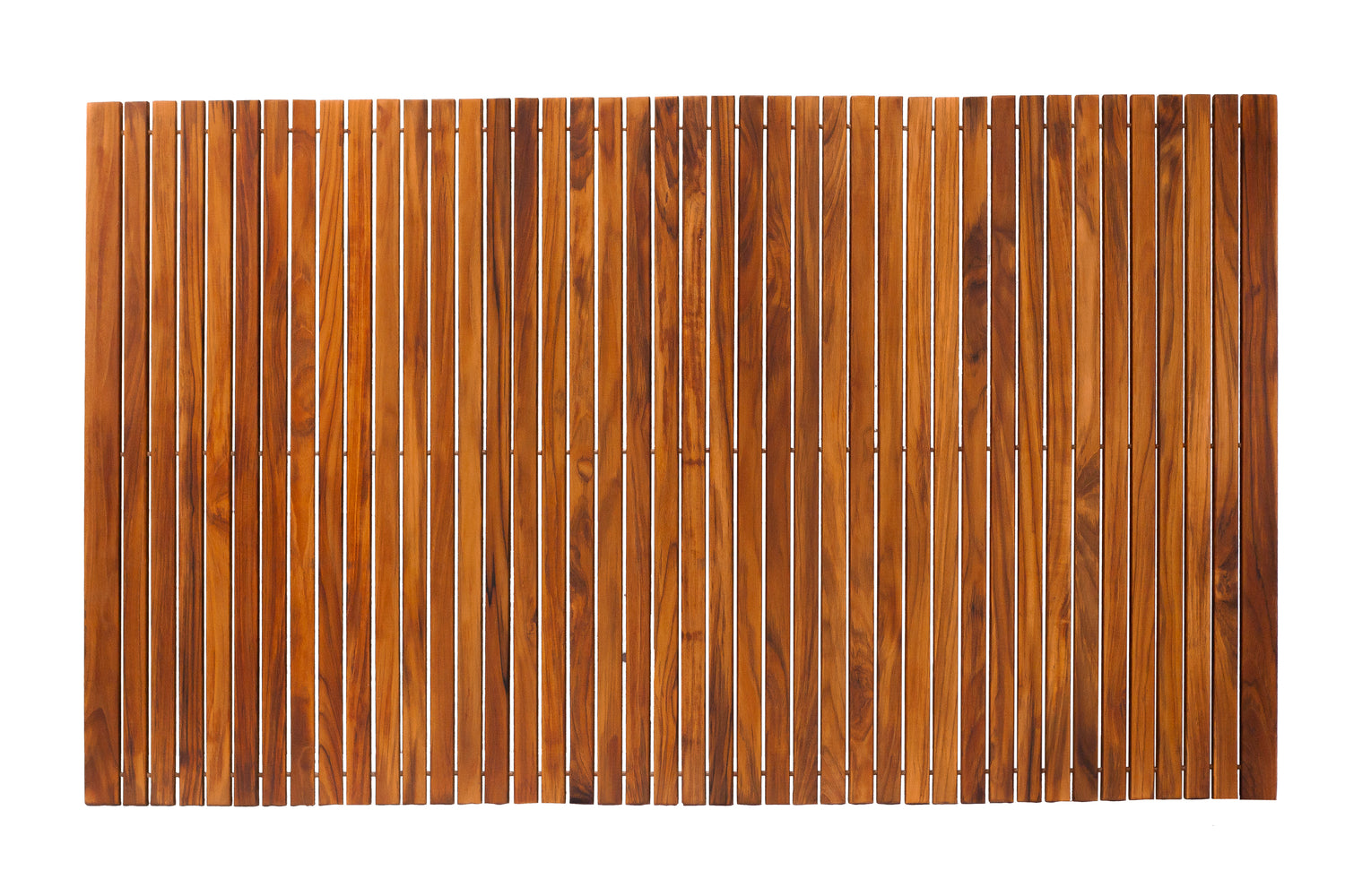 Spokane Extra Large Oiled Teak Shower and Bath String Mat with Rubber
