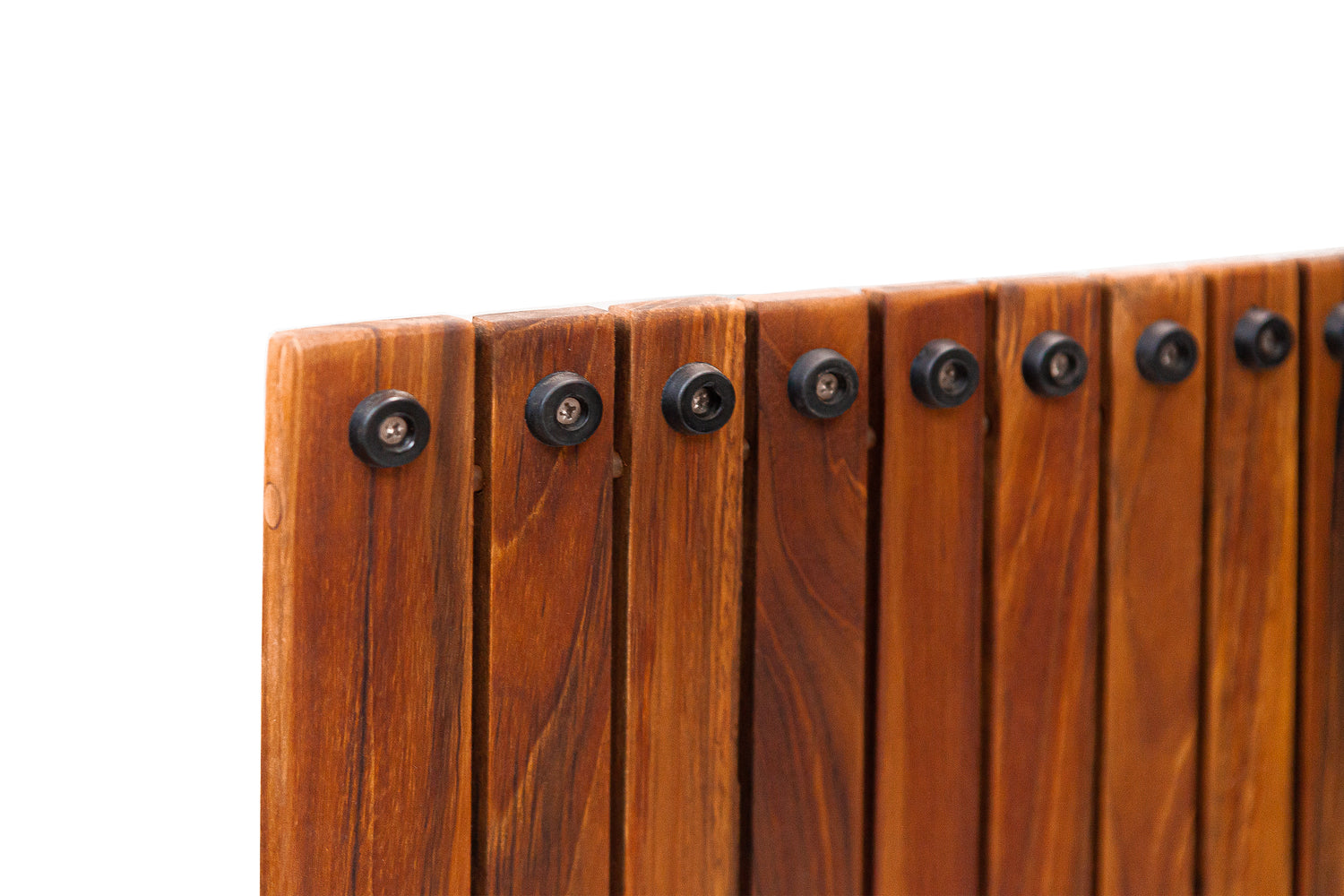 Spokane Extra Large Oiled Teak Shower and Bath String Mat with Rubber