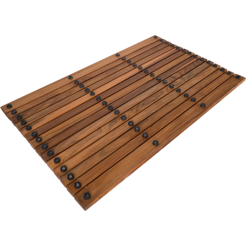 Belize Teak String Mat with Rubber Footing 31.4" x 19.6"