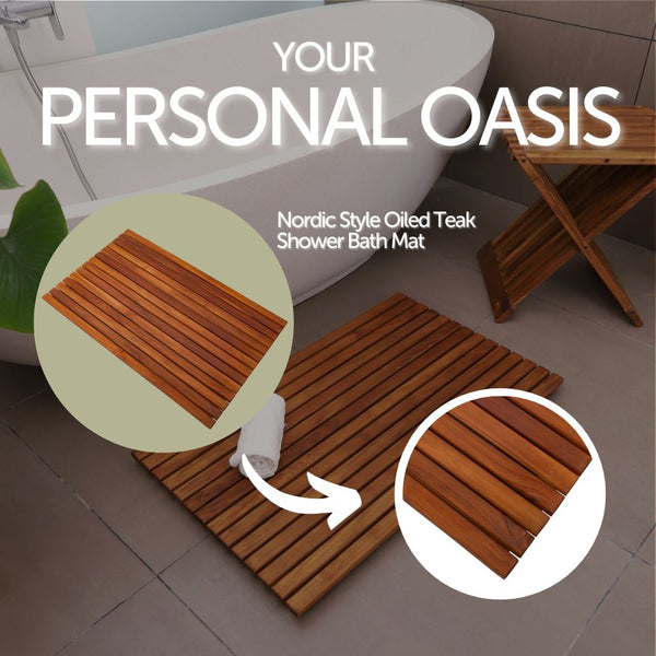 Bel Air Indoor or Outdoor Teak Shower and Bath Mat 31.4″ x 19.6″