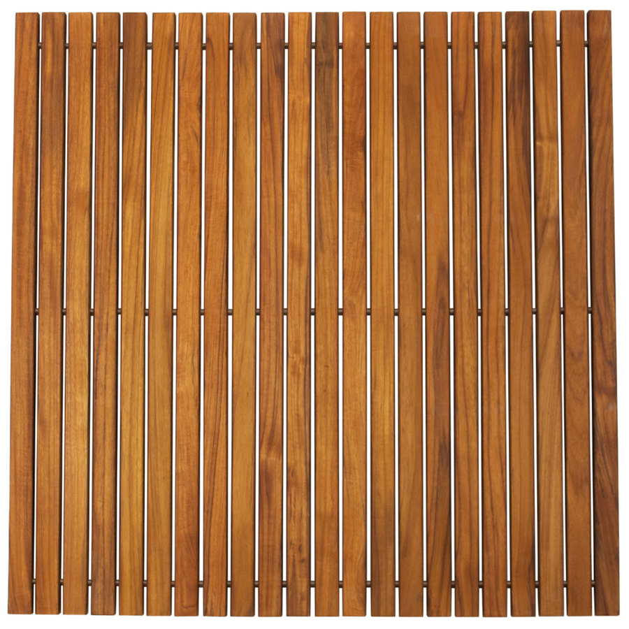 Sapporo Teak Shower and Bath String Mat with Rubber Footing 30″ x 30″