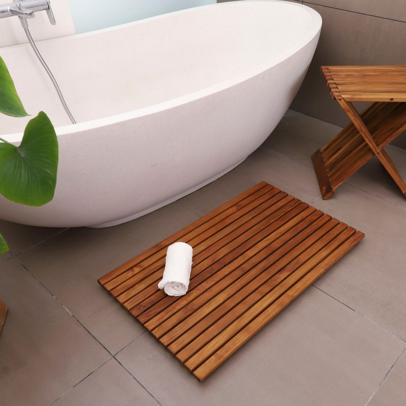 Bel Air Indoor or Outdoor Teak Shower and Bath Mat 31.4″ x 19.6″
